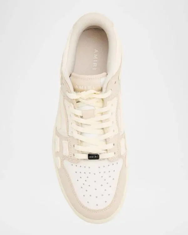Amiri Skeleton Low-top Leather Sneakers - Alabaster
