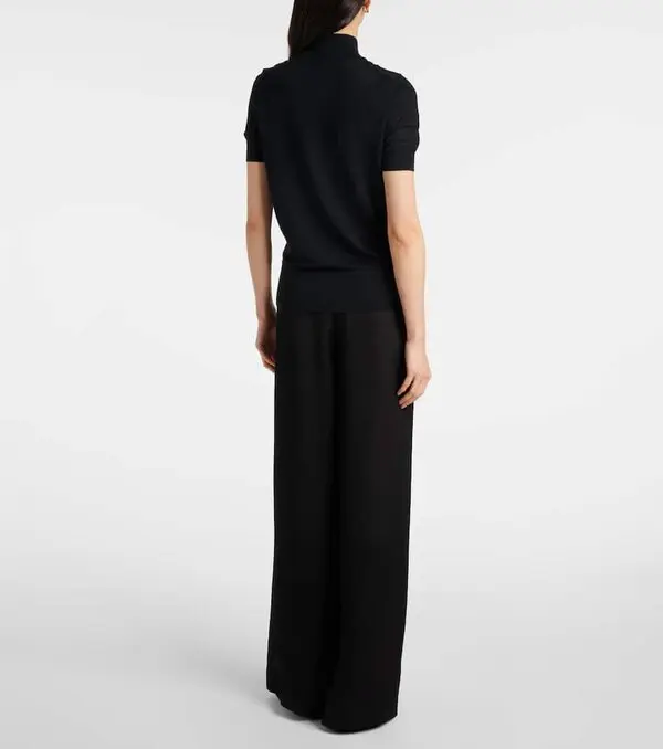 JOSEPH Knitted Wool And Silk Lace Top