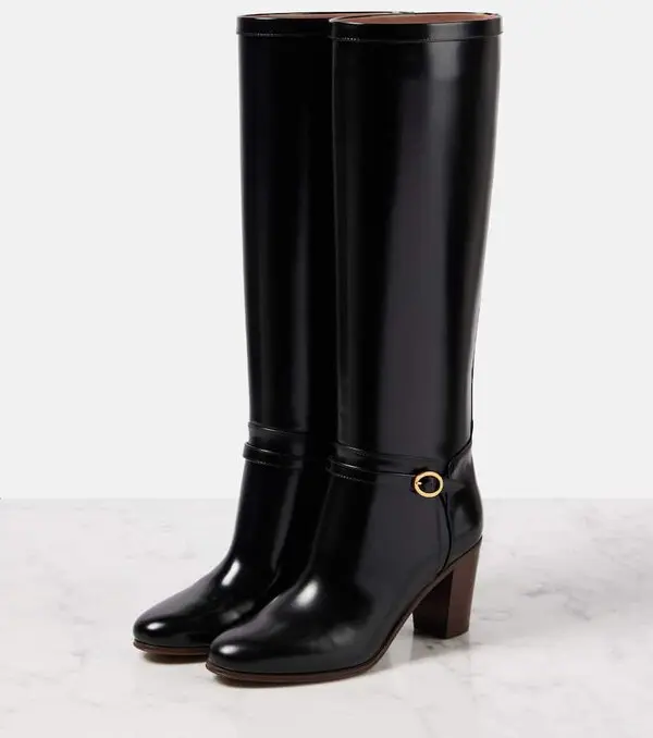 Valentino Garavani Pattie 75 Leather Knee-high Boots - Black