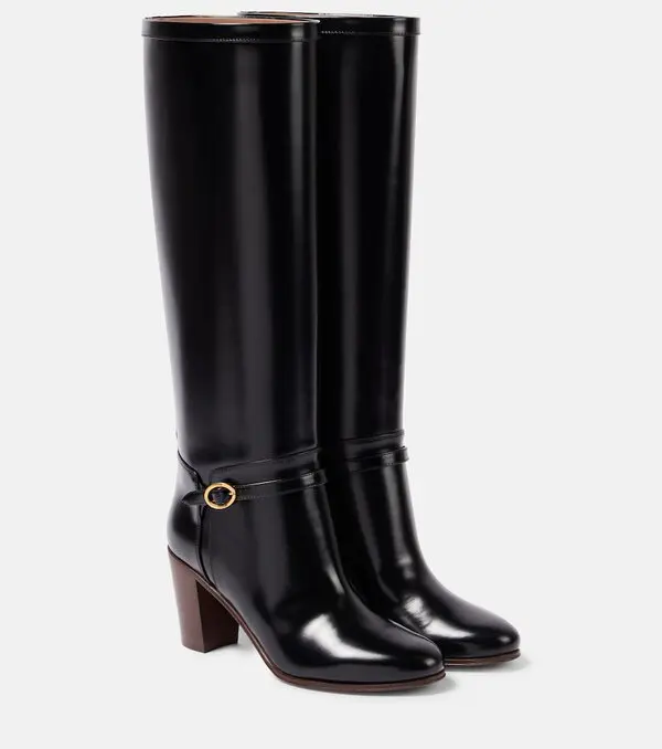 Valentino Garavani Pattie 75 Leather Knee-high Boots - Black