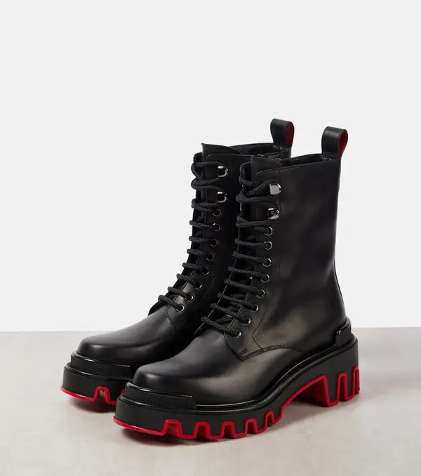 CHRISTIAN LOUBOUTIN Dune Trott Alta Leather Combat Boots
