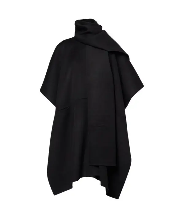 TOTEME Doublé Scarf-detail Wool Coat - Black