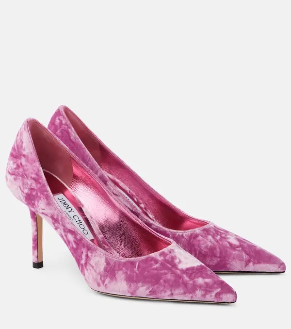 JIMMY CHOO Love 85 Velvet Pumps - Pink