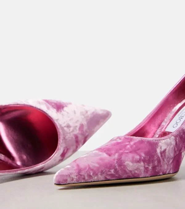 JIMMY CHOO Love 85 Velvet Pumps - Pink