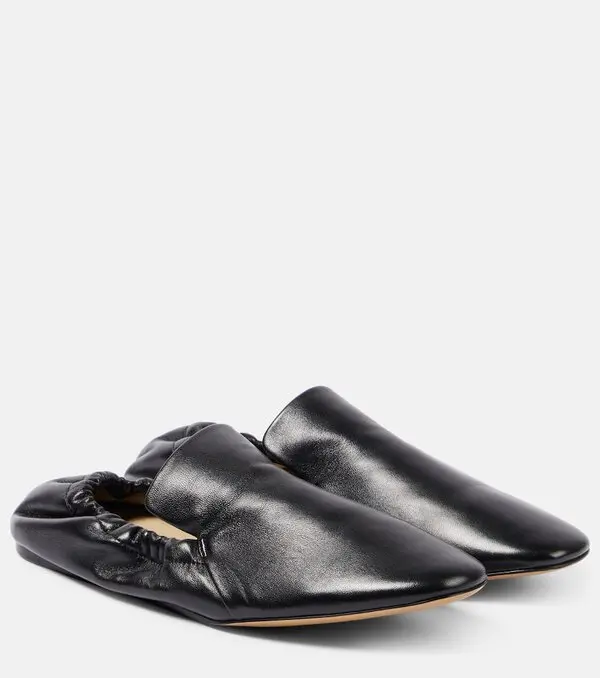 Le Monde Beryl Mocassino Leather Loafers - Black