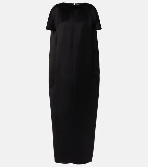 Khaite Webster Satin Maxi Dress - Black