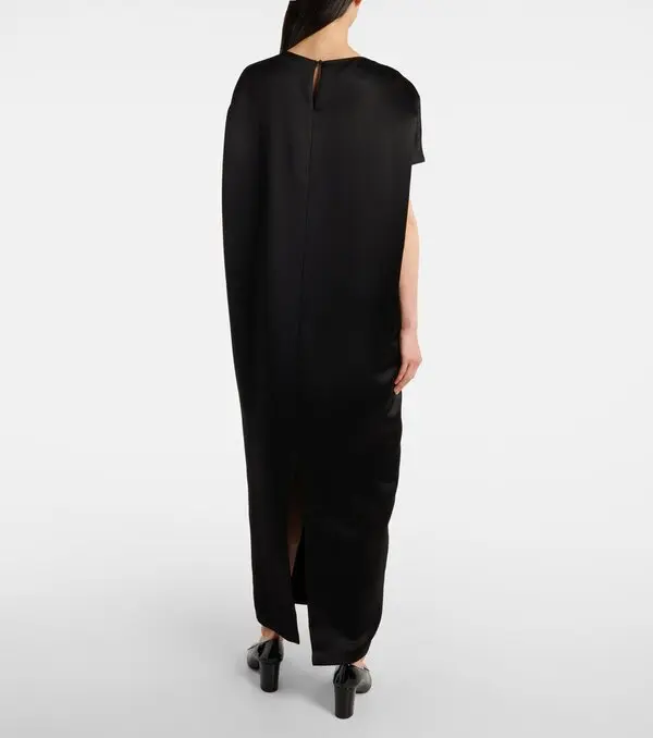 Khaite Webster Satin Maxi Dress - Black