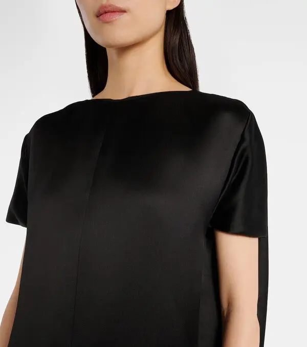 Khaite Webster Satin Maxi Dress - Black