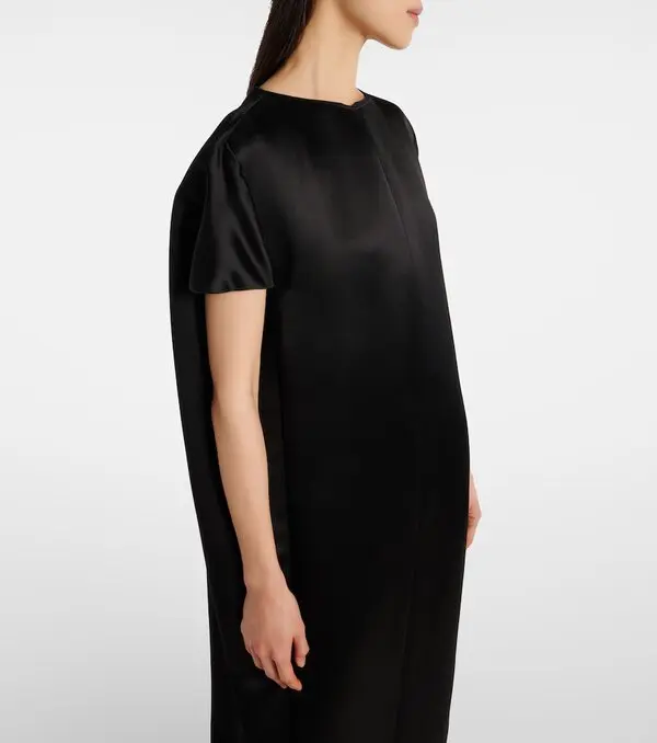 Khaite Webster Satin Maxi Dress - Black