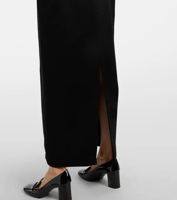 Khaite Webster Satin Maxi Dress - Black