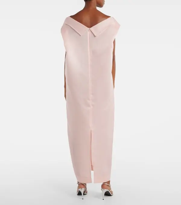 Khaite Selwyn Silk Gazar Maxi Dress - Pink