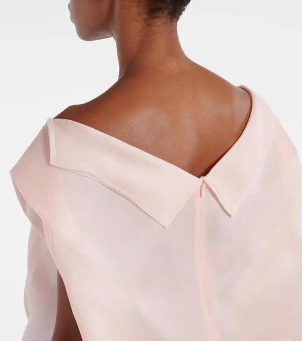 Khaite Selwyn Silk Gazar Maxi Dress - Pink
