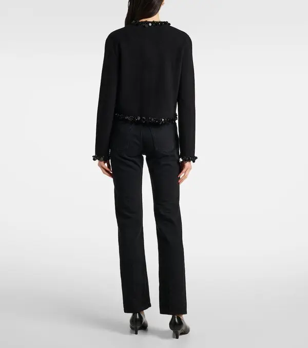 Tory Burch Kendra Sequined Wool & Cashmere Cardigan