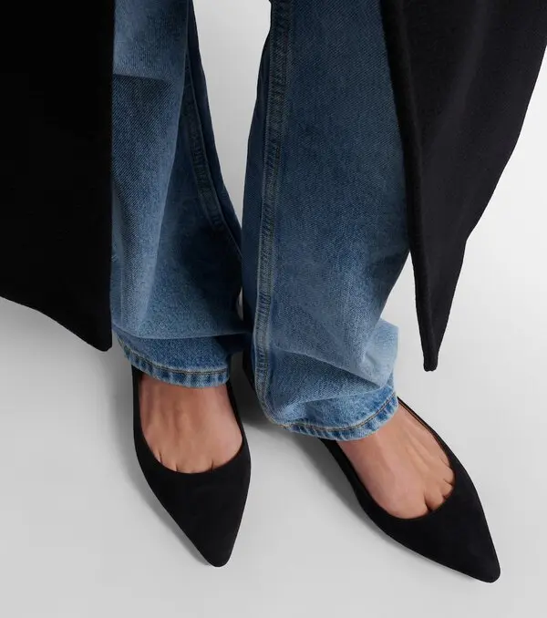 JIMMY CHOO Romy Suede Ballet Flats - Black