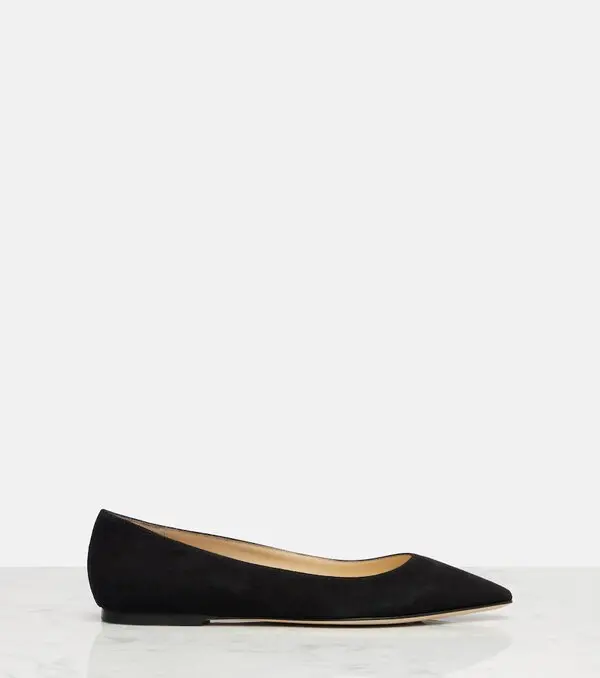 JIMMY CHOO Romy Suede Ballet Flats - Black