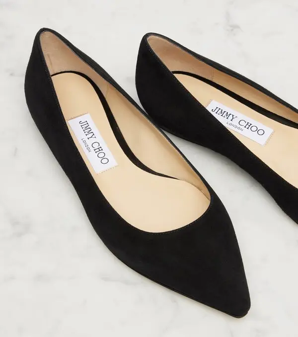 JIMMY CHOO Romy Suede Ballet Flats - Black