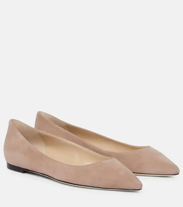JIMMY CHOO Romy Suede Ballet Flats - Pink