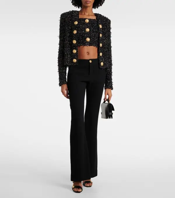 Balmain Lamé Tweed Crop Top