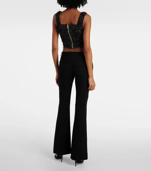 Balmain Lamé Tweed Crop Top
