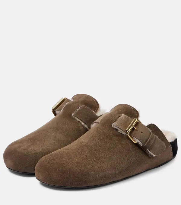 Isabel Marant Étoile Mirvin Shearling-lined Clogs - Brown