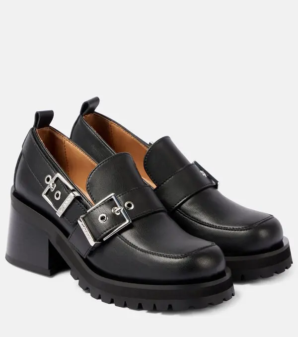 GANNI Faux Leather Platform Loafers