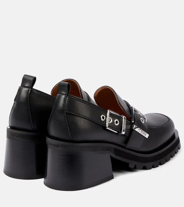 GANNI Faux Leather Platform Loafers
