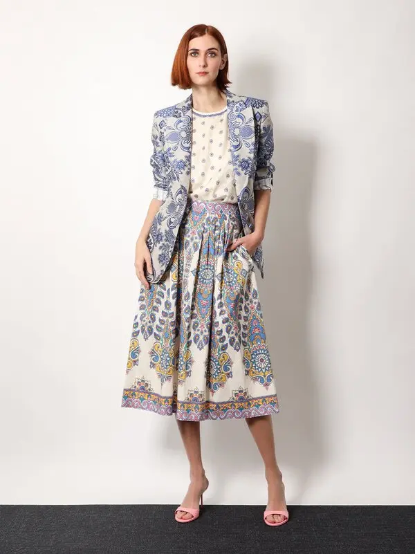 Etro Jacquard Silk-blend Blazer With Embroidery
