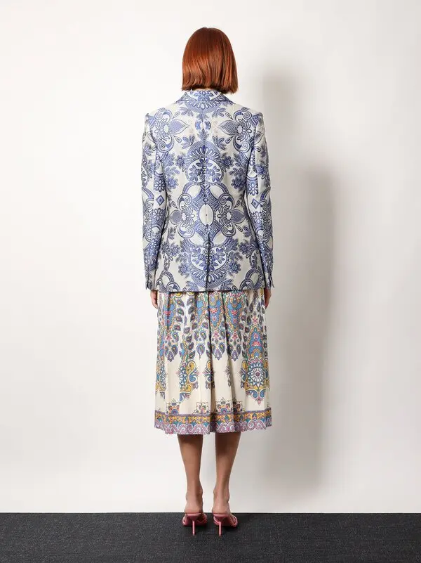 Etro Jacquard Silk-blend Blazer With Embroidery