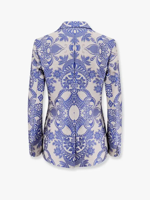 Etro Jacquard Silk-blend Blazer With Embroidery