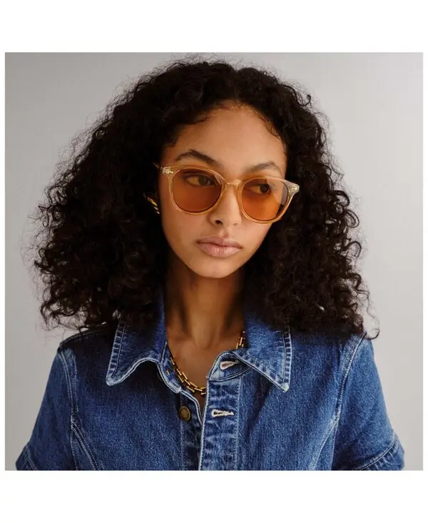 Le Specs Bandwagon Round Frame Sunglasses, 51mm - Matte Stone