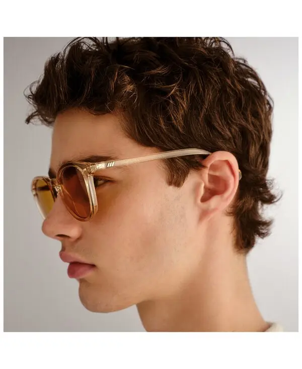 Le Specs Bandwagon Round Frame Sunglasses, 51mm - Matte Stone