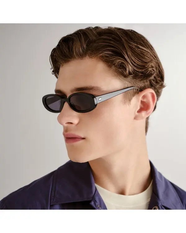 Le Specs Outta Love Oval Sunglasses - Black