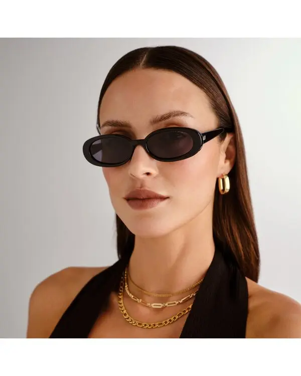 Le Specs Outta Love Oval Sunglasses - Black
