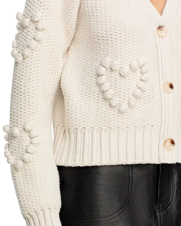 Aqua Heart Pom Cardigan