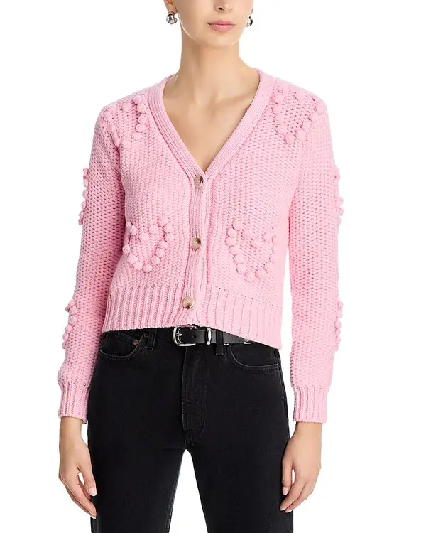 Aqua Heart Pom Cardigan Exclusive - Pink Lotus