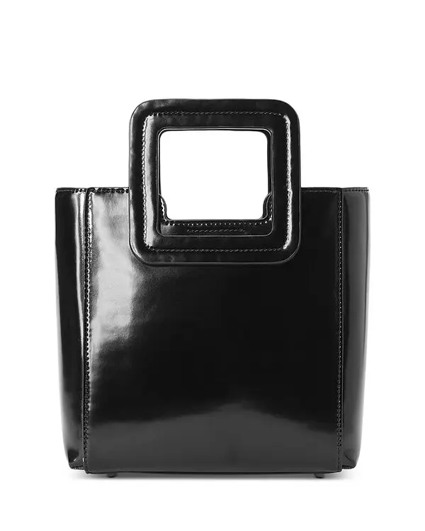 Staud Mini Shirley Leather Handbag Black Editorialist