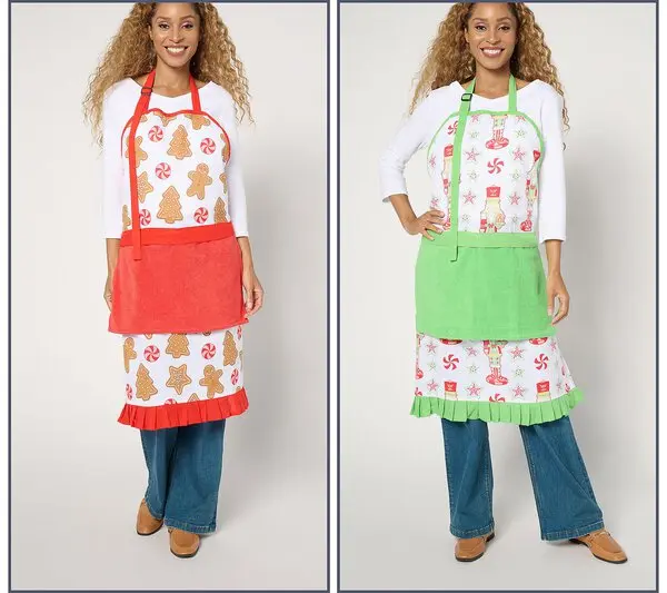 TEMP-TATIONS As Is Seasonal Set Of Aprons - One-color