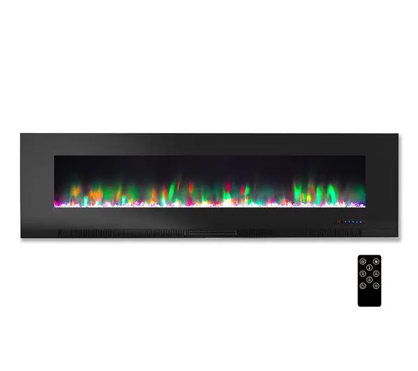 CAMBRIDGE 60-in. Wall Mounted Electric Fireplac Heater With R - One-color