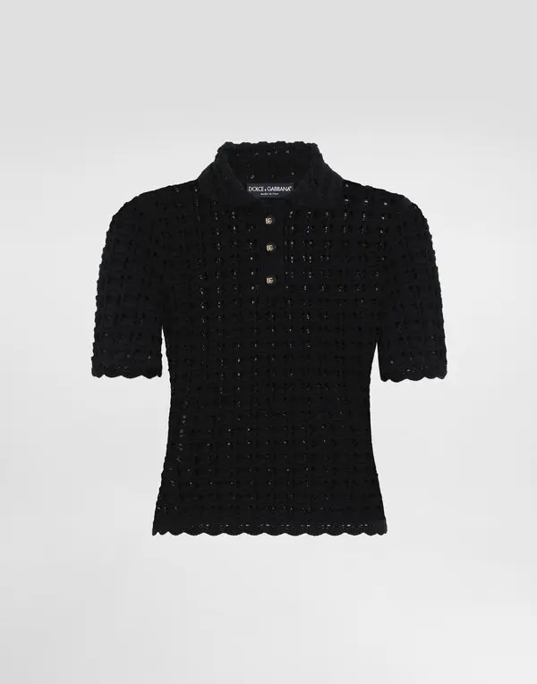 Dolce & Gabbana Wool Lace-stitch Polo-shirt