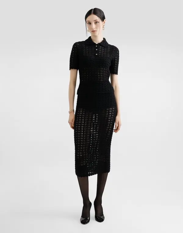 Dolce & Gabbana Wool Lace-stitch Polo-shirt