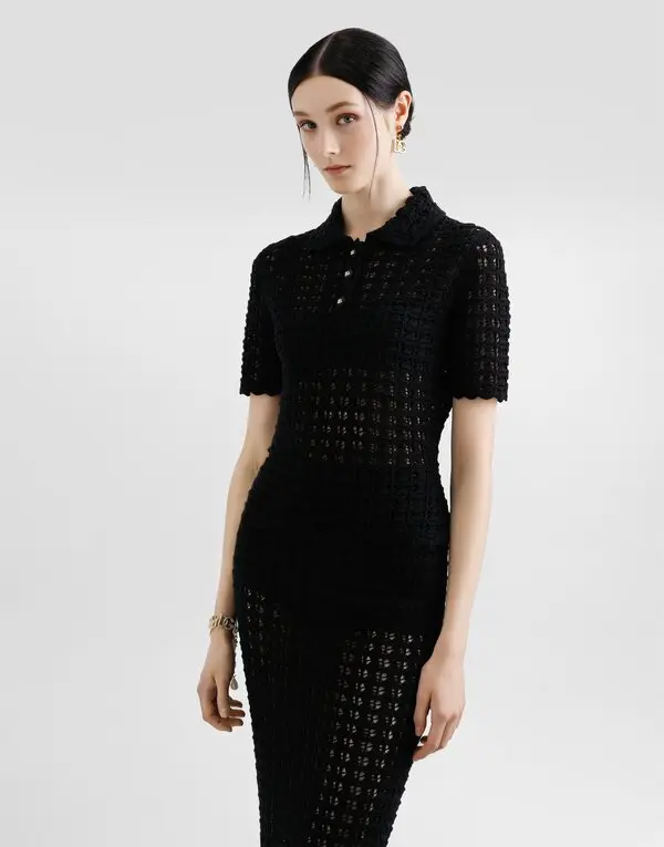 Dolce & Gabbana Wool Lace-stitch Polo-shirt