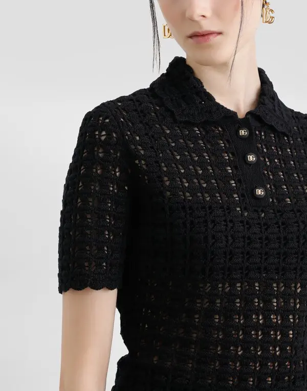 Dolce & Gabbana Wool Lace-stitch Polo-shirt