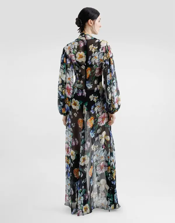 Dolce & Gabbana Long Floral- Chiffon Dress