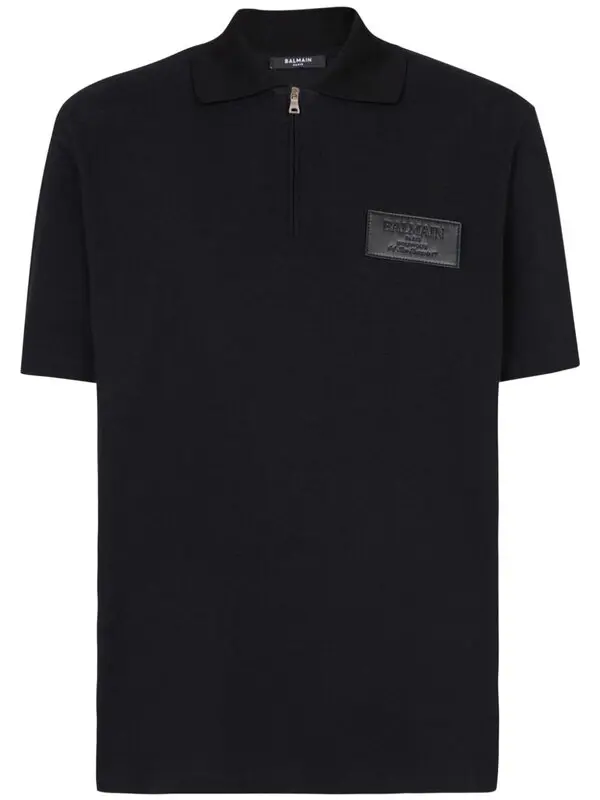 Balmain Cotton Polo Shirt - Black
