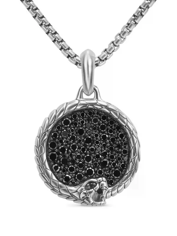 David Yurman Sterling Cairo Ouroboros Diamond Amulet - Silver