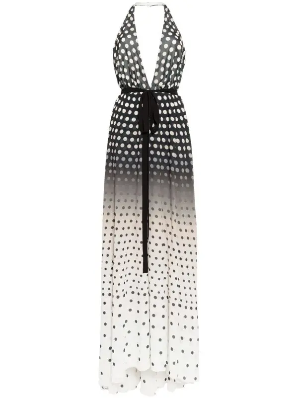 SAIID KOBEISY Gradient Printed Maxi Dress - Black