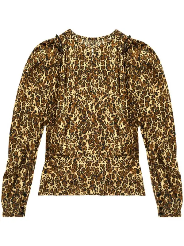 Isabel Marant Étoile Zarga Leopard Print Blouse - Brown