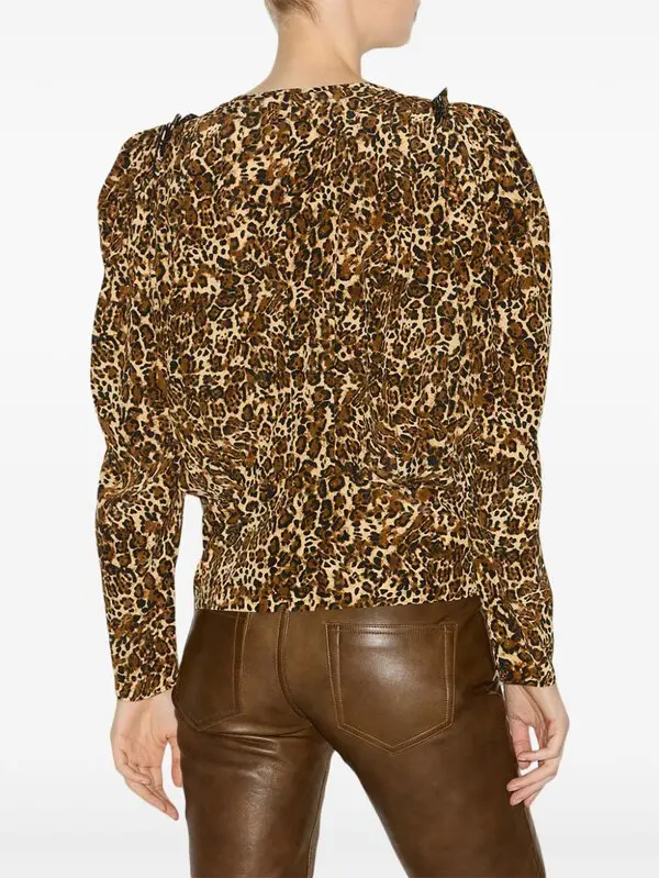 Isabel Marant Étoile Zarga Leopard Print Blouse - Brown