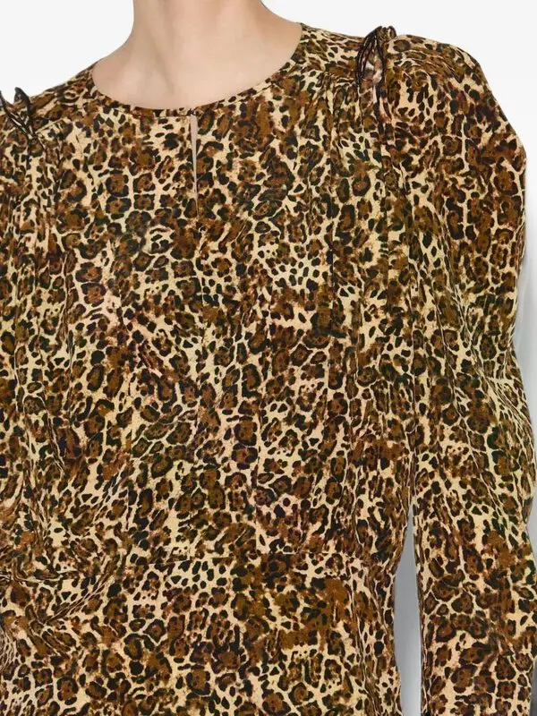 Isabel Marant Étoile Zarga Leopard Print Blouse - Brown