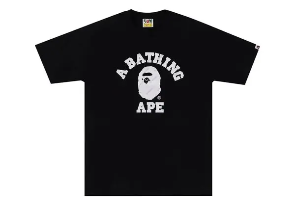 A BATHING APE Hexagram College Tee Shirt - Black